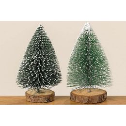 BOLTZE GRUPPE GMBH Künstlicher Weihnachtsbaum Deko-Baum 2er-Set H16cm Holz grün