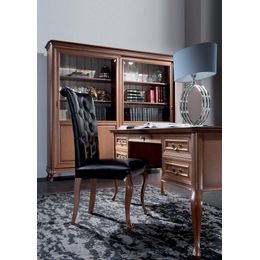 JVmoebel Schreibtisch Klassischer Schreibtisch mit Sessel Luxus Büro Holz Möbel