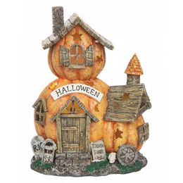 Horror-Shop Dekoobjekt Leuchtendes Haunted Pumpkin Haus als Halloween Dek