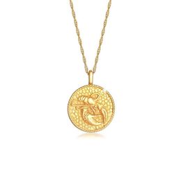 Elli Kette mit Anhänger Sternzeichen Krebs Zodiac Astro Münze 925 Silber
