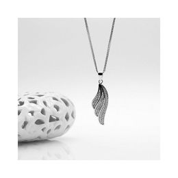 ELLAWIL Silberkette Damen Kette mit Anhänger Halskette Schmuck Ankerkette Engel Flügel (Kettenlänge 45 cm
