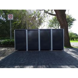 SRM Design Mülltonnenbox 4 Mülltonnenboxen ohne Stanzung Anthrazitgrau 120L