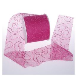 Deko AS Tischläufer Sizolace Tischläufer pink Spitze Vintage Flock Tischband romantisch 70