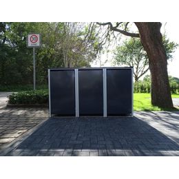 SRM Design Mülltonnenbox 3 Mülltonnenboxen ohne Stanzung Anthrazitgrau 240L