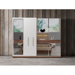 JVmoebel Kleiderschrank Schlafzimmer Luxus Kleiderschrank Holz mit Glas Design Modern neu