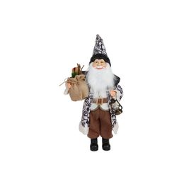 BURI Dekofigur Deko-Weihnachtsmann 60cm mit gemustertem Mantel