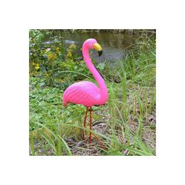BURI Gartenstecker Gartenstecker Flamingo 56cm Teichdeko Gartenfigur Teichfigur Gartendek