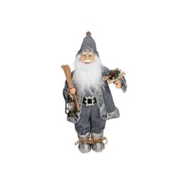 BURI Dekofigur Deko-Weihnachtsmann 60cm Grau