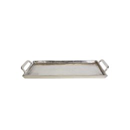 Casa Moro Tablett Silber Tablett Messina mit Griff rechteckig 46cm lang massiv