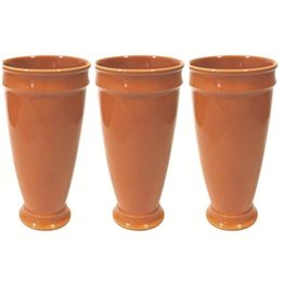 Tischvase 3er Set Vase Braun Keramik Vintage Retro Stil 31 cm (3 St)