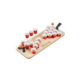 Relaxdays Spiel, Mini Beer Pong mit roten Bechern