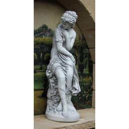 Casa Padrino Skulptur Jugendstil Garten Deko Skulptur Frau Grau H. 131 cm