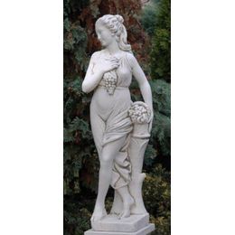 Casa Padrino Skulptur Jugendstil Garten Deko Skulptur Frau Grau 44 x 30 x H. 140 cm
