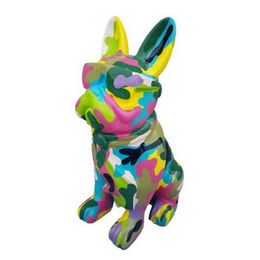 Casa Padrino Skulptur Luxus Deko Skulptur Hund Bulldogge Mehrfarbig H. 80 cm