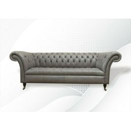 JVmoebel Chesterfield-Sofa Grauer Chesterfield Dreisitzer luxus Couch 3-er Modern Neu