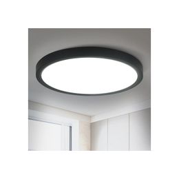 Nettlife LED Panel Deckenleuchte Badezimmer 15W Schwarz Ø22cm Rund Deckenbeleuchtung