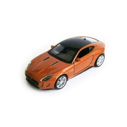 Welly Modellauto JAGUAR F-Type Coupe Modellauto 12cm Metall Modell Auto Spielzeugauto Kinder Geschenk 58 (Orange-Metallic)