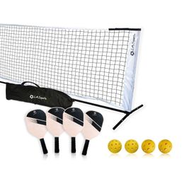 L.A. Sports Tennisnetz Pickle-Ball mobiles Spiele-Netz mit Zubehör (Komplett-Set