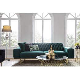JVmoebel 2-Sitzer Luxus Wohnzimmer Sofa 2 Sitz Zweisitzer Grün Chesterfield Couchen