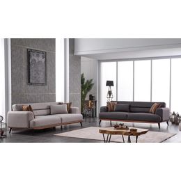 JVmoebel Wohnzimmer-Set Sofagarnitur 3+3 Sitzer Modern Designer Sofa Couch Luxus Gruppe 2 tlg