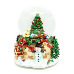 ELLUG Schneekugel Schneekugel/Spieluhr zum Aufziehen mit Weihnachtsbaum & Schneemann Ø100mm H.: 15cm