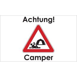 flaggenmeer Flagge Achtung Camper 80 g/m²