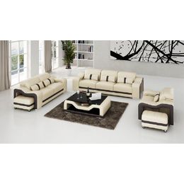 JVmoebel Sofa Schwarz-weiße Sofagarnitur 3+1+1 Sitzer Stilvolle Designermöbel