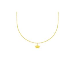 Stella-Jewellery Collier 585er Gelbgold Collierkette mit Krone Zirkonia (inkl. Etui)