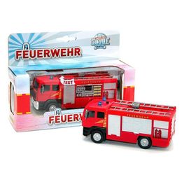 KIDS GLOBE Spielzeug-Feuerwehr Auto Fahrzeug Löschgruppe Feuerwehr mit Licht Sound & Rückzug