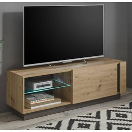 Furn.Design Lowboard Louna (TV Unterschrank in Eiche Artisan mit Graphit grau