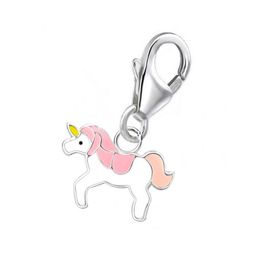 Goldene Hufeisen Charm-Einhänger Pferd Einhorn Karabiner Charm 925 Sterling Silber