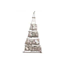 Frau WUNDERVoll Sticker Adventskalender grau Papiertüten flach Weihnachtsbaum Holz