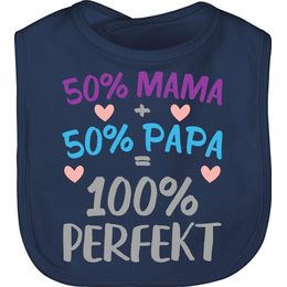 Shirtracer Lätzchen 50 % Mama 50 % Papa 100 % Perfekt