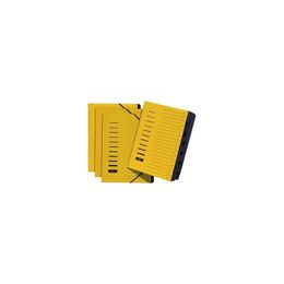 PAGNA Organisationsmappe Ordnungsmappe DIN A4 280g/m² Pressspankarton Farbe: gelb Farbe des Fächerblocks: schwarz 7 Fächer