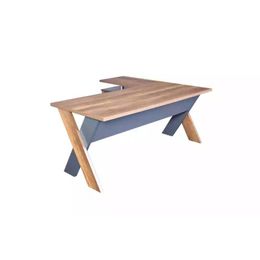 JVmoebel Eckschreibtisch Luxus Schreibtisch Holz Tische Büro Tisch Designer Tische Braun (1-St.