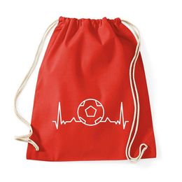 Youth Designz Turnbeutel Heartbeat Fußball Baumwoll Tasche Turnbeutel