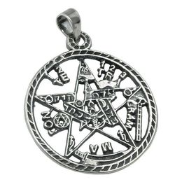 Gallay Kettenanhänger 21mm Pentagramm Amulett geschwärzt Silber 925 (1-tlg)