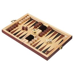 Philos Spiel, Backgammon Koffer 19 cm Holz Saloniki mini