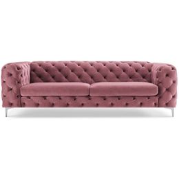 JVmoebel Sofa Rosa luxus Dreisitzer Chesterfield modernes Design Neu