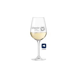 KS Laserdesign Weinglas Leonardo mit Gravur -Schwesterherz- Geschenke für die beste Schwester