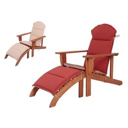 etc-shop Gartenstuhl, Adirondack Chair HARPER mit Auflage Eukalyptus Grandis FSC 100% geölt