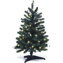 SCHAUMEX Künstlicher Weihnachtsbaum Spritzguss Christbaum mit LED Beleuchtung Höhe: 85 cm