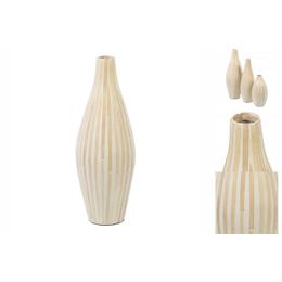 Bigbuy Dekovase Vase 18 x 18 x 52 cm Beige Bambus