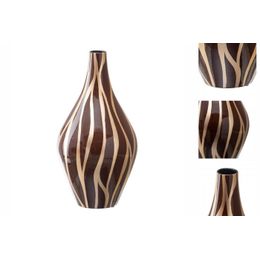 Bigbuy Dekovase Vase Zebra aus Keramik Gold Braun 23 x 23 x 43 cm