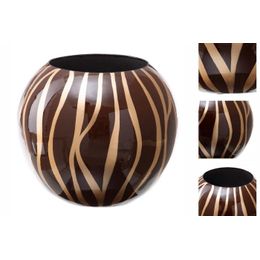 Bigbuy Dekovase Vase 27 x 27 x 23 cm Zebra aus Keramik Gold Braun