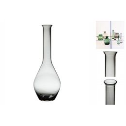 Bigbuy Dekovase Vase Grau Glas 12 x 12 x 33 cm