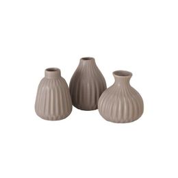 Boltze Tischvase Deko Vase im 3er Set aus Keramik Mattes Design Grau