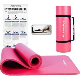 MSPORTS® Gymnastikmatte Yogamatte rutschfest inkl. Tragegurt + Poster + Workout App