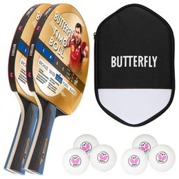 Butterfly Tischtennisschläger 2x Timo Boll Gold 85021 + Cell Case 2 + Bälle