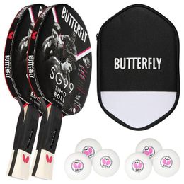 Butterfly Tischtennisschläger 2x Timo Boll SG99 + Cell Case 2 + Bälle
